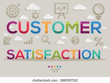 Creative Customer Satisfaction Banner Word Icons Stock Vector (Royalty ...