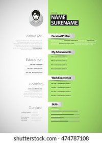 Resume Cv Template Green Stock Vector (Royalty Free) 1365813050 ...