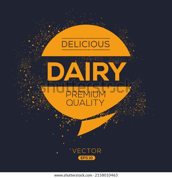 Creative Dairy Logo Dairy Sticker Vector: เวกเตอร์สต็อก (ปลอดค่าลิขสิทธิ์) 2158010463 | Shutterstock