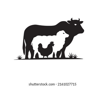 Creative Design Cattle Farming Stock Vector (Royalty Free) 2161027715 ...