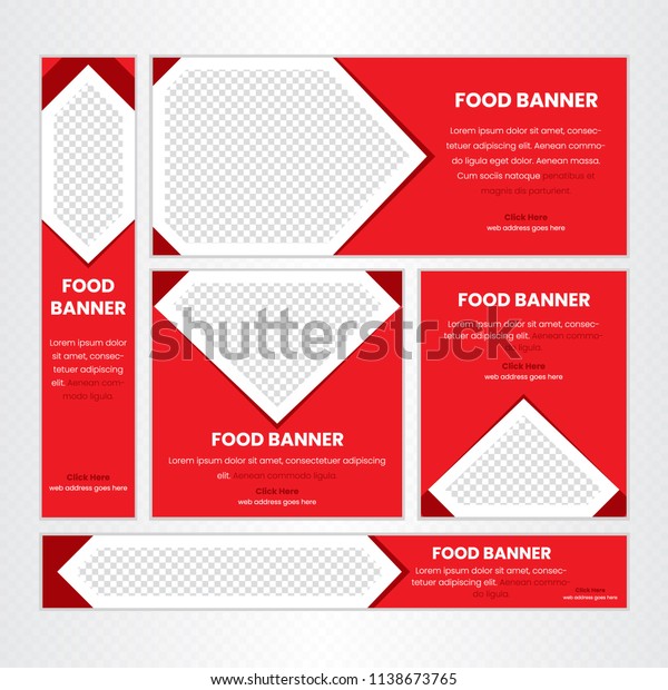 Creative Design Food Web Banner Set Stock Vector (Royalty Free ...
