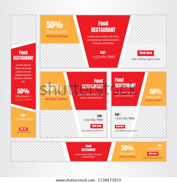 Creative Design Food Web Banner Set Stock Vector (Royalty Free ...