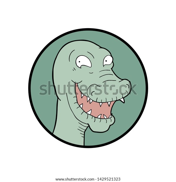 Creative Design Funny Dinosaur Drawing Stock Vector (Royalty Free ...