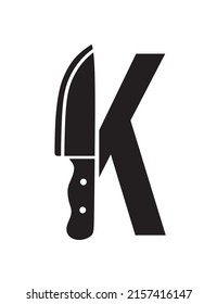 Creative Design Letter K Knife Vector Stock Vector (Royalty Free ...