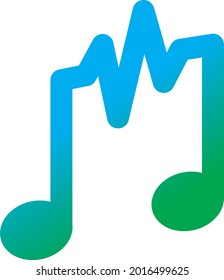Creative Design Music Note Heart Pulse Stock Vector (Royalty Free ...