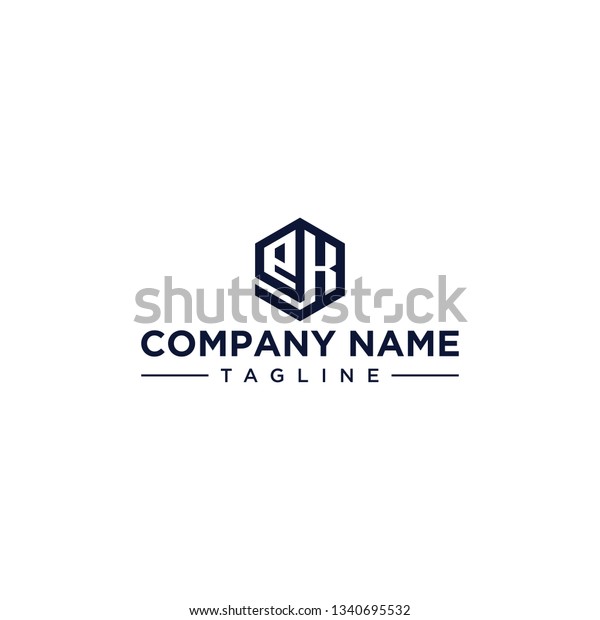 Creative Design Outline Letters Ek Hexagon Stock Vector (Royalty Free ...
