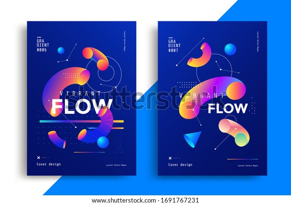 Vetor stock de Creative Design Poster Vibrant Gradients 3d (livre de ...