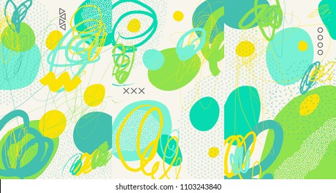 Creative Doodle Art Header Different Shapes Stock Vector (Royalty Free ...