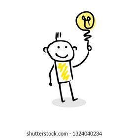 Creative Drawing Stick Figure Great Idea 스톡 벡터(로열티 프리) 1324040234 ...