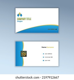 Creative Elegant Blue White Business Card Stock Vector (Royalty Free ...