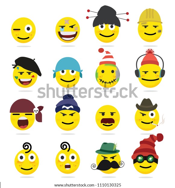 Creative Emoji Emoticons 6 Stock Vector (Royalty Free) 1110130325 ...