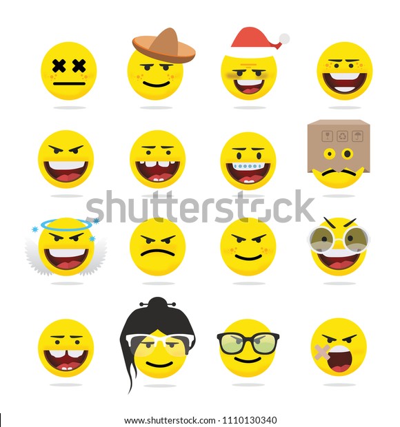Creative Emoji Emoticons Smiley 10 Stock Vector (Royalty Free ...