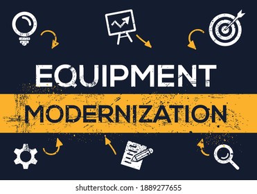 Creative Equipment Modernization Banner Word Icons Stock Vector ...