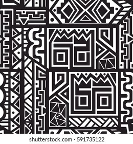 Creative Ethnic Style Square Seamless Pattern Stock Vector (Royalty ...