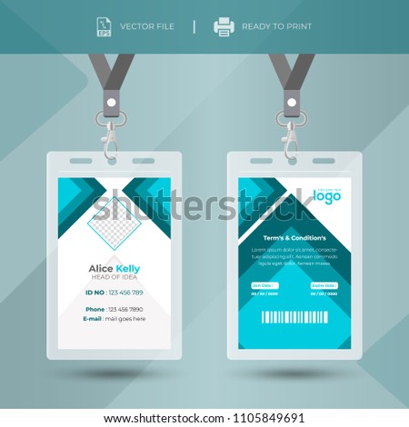 Creative Event Staff Id Card Set Stock Vector (Royalty Free) 1105849691 ...