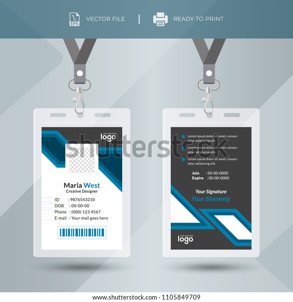 Creative Event Staff Id Card Set Stock Vector (Royalty Free) 1105849709 ...