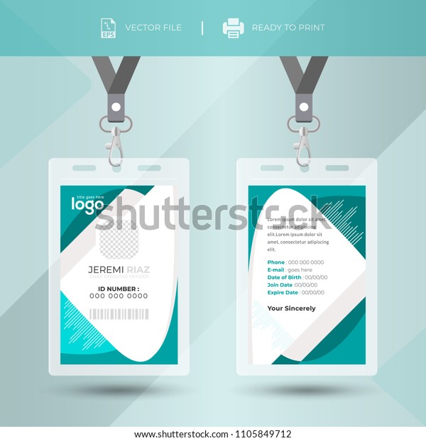 Creative Event Staff Id Card Set Stock Vector (Royalty Free) 1105849712 ...