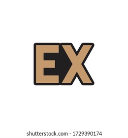 Creative Ex Letter Text Logo Stock Vector (Royalty Free) 1729390174