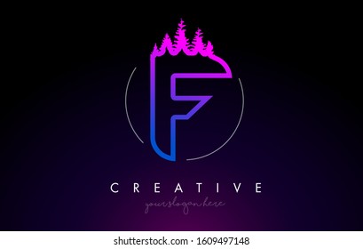 Creative F Letter Logo Idea Pine Stock Vector (Royalty Free) 1609497148