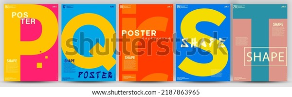 Creative Fashionable Poster Design Letters Pqrst Stock Vector (Royalty ...
