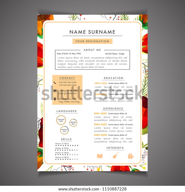 Creative Field Resume Template Can Be Stock Vector (Royalty Free ...