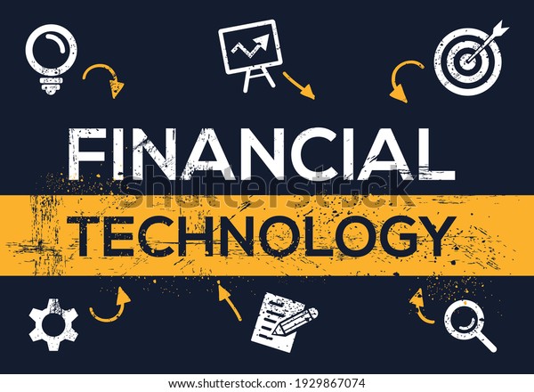 Creative Financial Technology Banner Word Icon Stock Vector (Royalty ...
