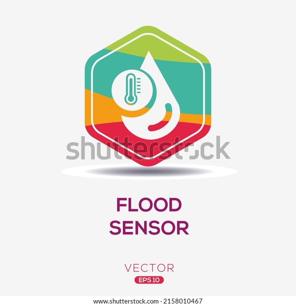 Creative Flood Sensor Icon Vector Sign Stock Vector (Royalty Free ...