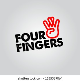 Creative Four Fingers Logo Vector Design Stock Vector (Royalty Free ...