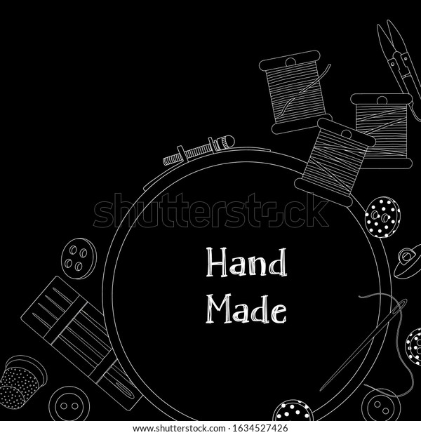 Creative Frame Embroidery Frames Accessories Embroidery Stock Vector ...