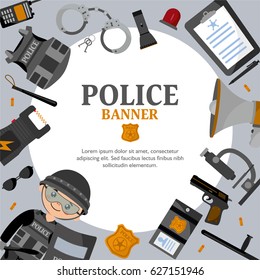 Creative Frame On Police Theme Special Stock Vector (Royalty Free ...