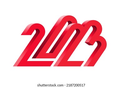 Creative Futuristic Elegant 2023 Red Numbers Stock Vector (Royalty Free ...