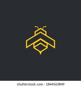 Creative Geometric Bee Logo Design Template Stock Vector (Royalty Free ...
