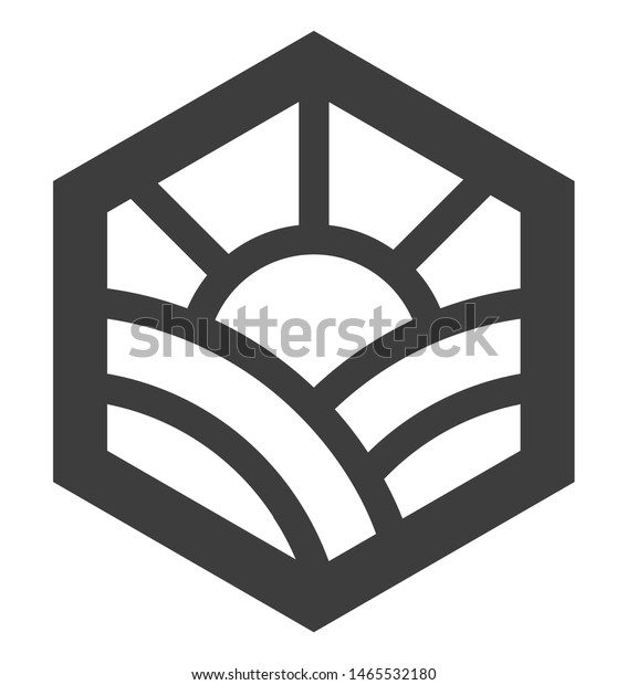 Creative Geometric Icon Nature View Logo Stock Vector (Royalty Free ...
