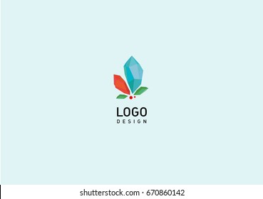 Creative Geometric Logo Colored Crystals Stock Vector (Royalty Free ...