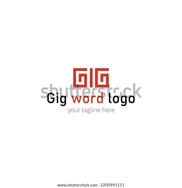 Creative Gig Word Logo Design Vector Stock Vector (Royalty Free ...