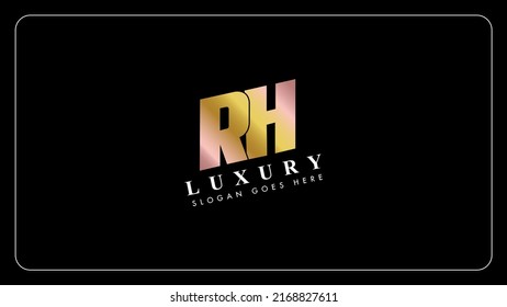 Creative Gold Copper Letter Rh Logo Stock Vector (Royalty Free ...