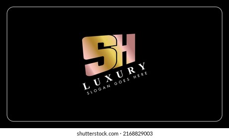 Creative Gold Copper Letter Sh Logo Stock Vector (Royalty Free ...