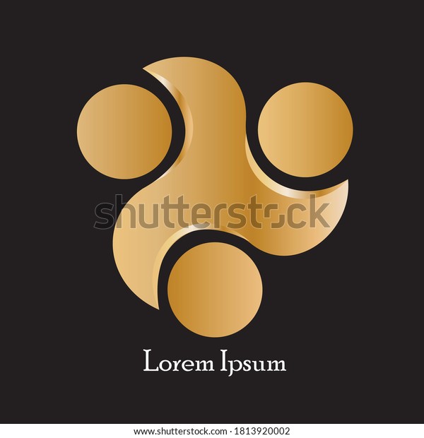 Creative Gold Logo Abstract Shapes 3 Stock Vector (Royalty Free ...
