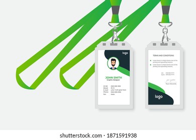 Creative Green Id Card Design Vector Stock Vector (Royalty Free) 1871591977