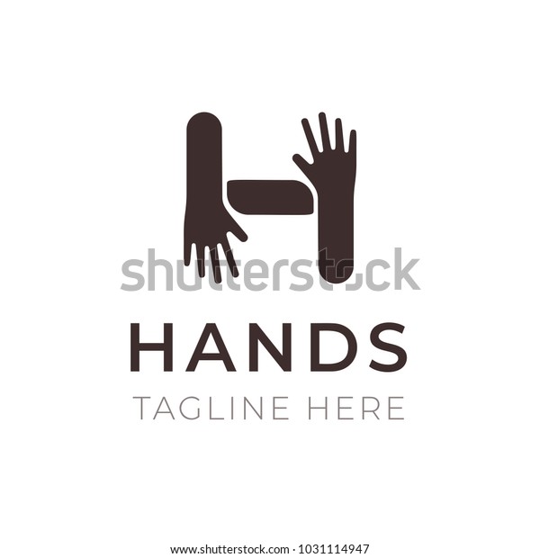 Creative H Letter Logo Design Hands Stock Vector (Royalty Free ...