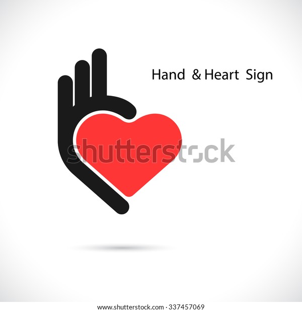 Creative Hand Heart Shape Abstract Logo Stock Vector (Royalty Free ...
