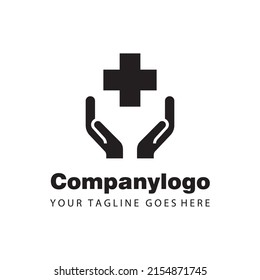 Creative Hand Plus Logo Medical Design Stock Vector (Royalty Free ...