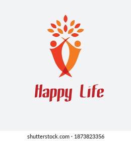 Creative Happy Life Logo Design Stock Vector (Royalty Free) 1873823356 ...