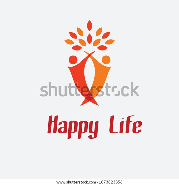 Creative Happy Life Logo Design Stock Vector (Royalty Free) 1873823356 ...
