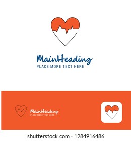 Creative Heart Ecg Logo Design Flat Stock Vector (Royalty Free ...
