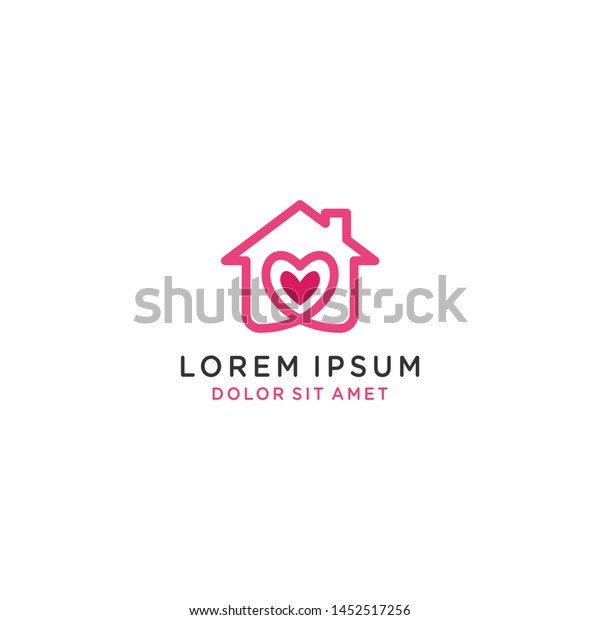 Creative Heart House Logo Design Concept Stock Vector (Royalty Free ...
