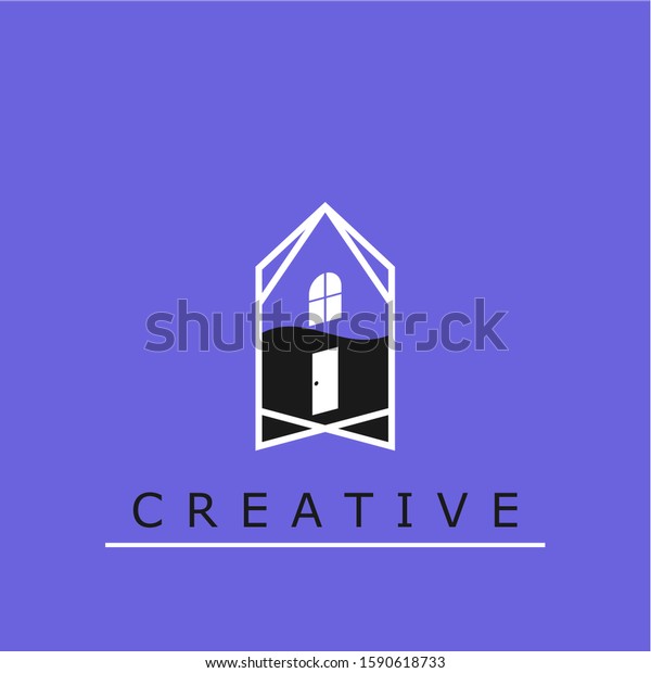 Creative Home Logo Unique Charming Shape Stock Vector (Royalty Free ...