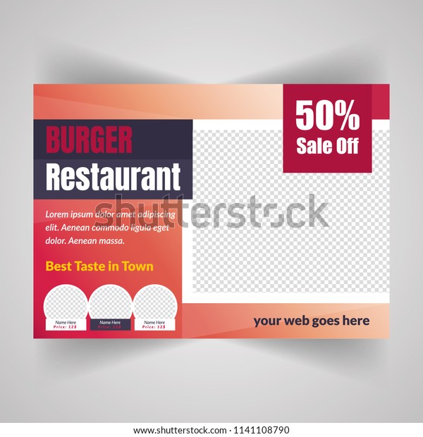 Creative Horizontal Flyer Design Modern Food Stock Vector (Royalty Free ...
