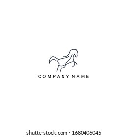 Creative Horse Outline Logo Design Stock Vector (Royalty Free ...