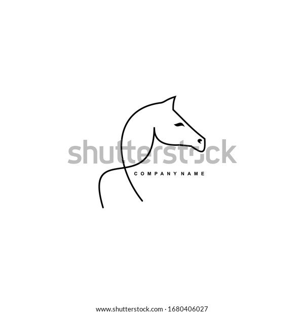 Creative Horse Outline Logo Design Stock Vector (Royalty Free ...